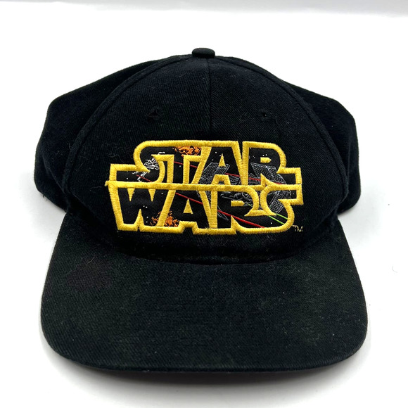 Lucasfim | Accessories | Vintage Star Wars Ball Cap Hat Black ...